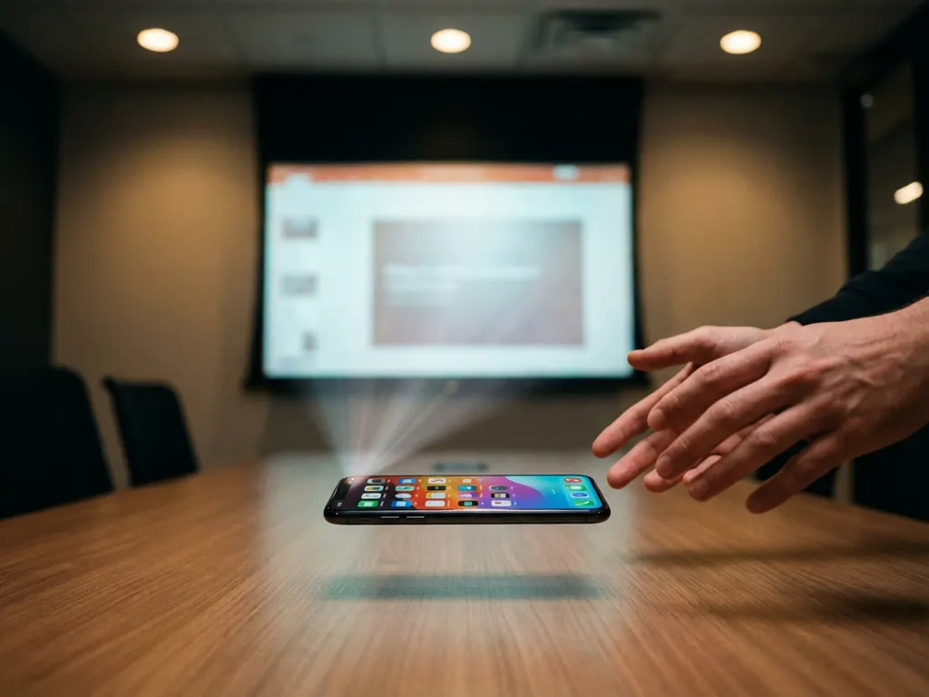 How do you mirror iPhone screen to projectors in conference rooms ...